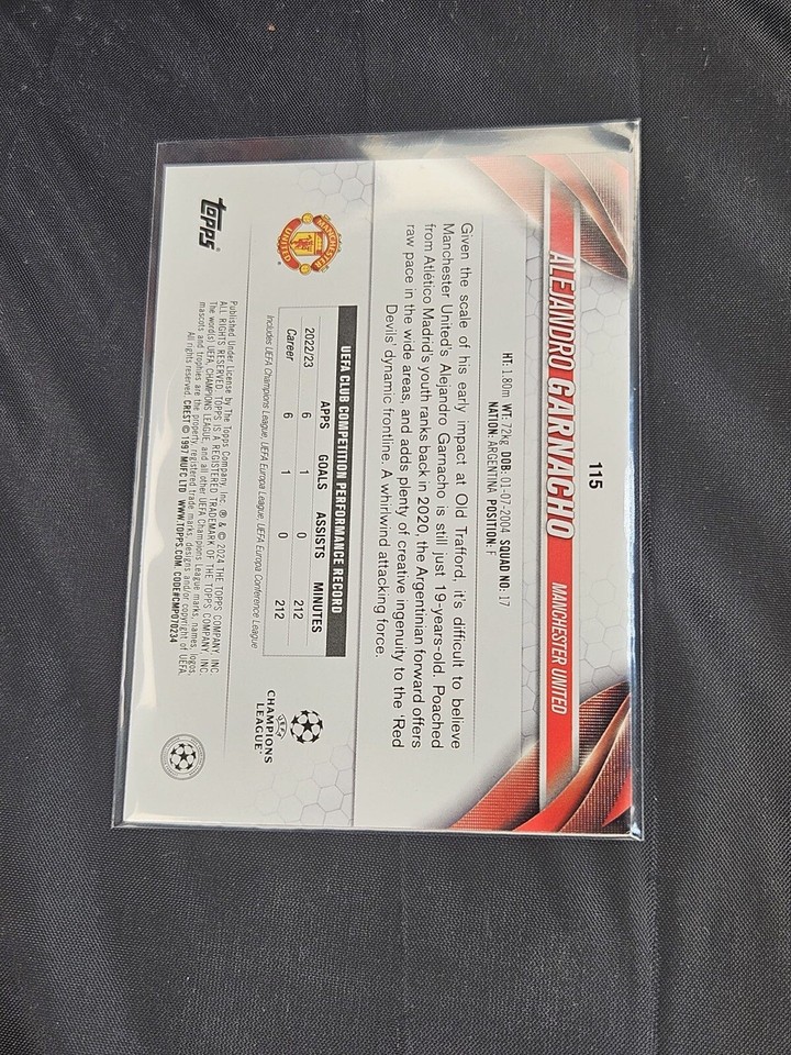 2023-24 Topps UEFA Future Stars #115 ALEJANDRO GARNACHO Man U | eBay