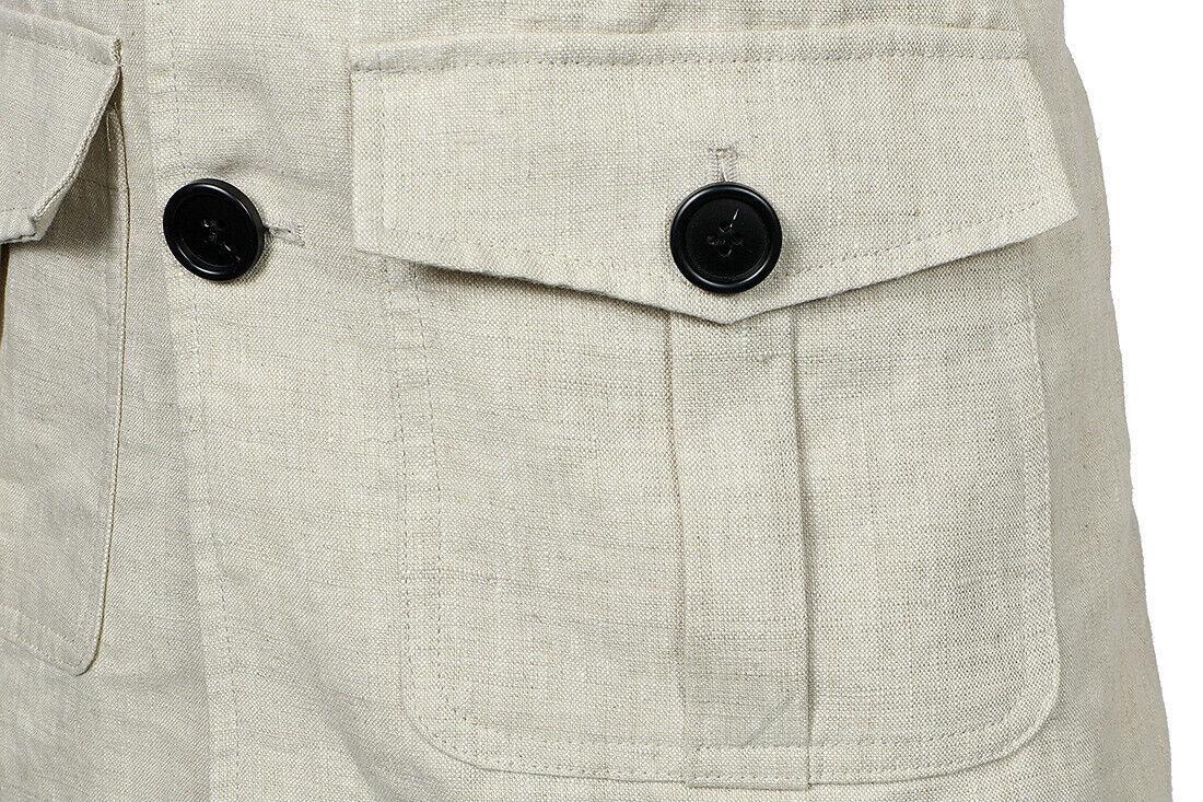 Men's 100% Linen Safari Jacket Pockets Slim Fit Hunting Coat Casual ...