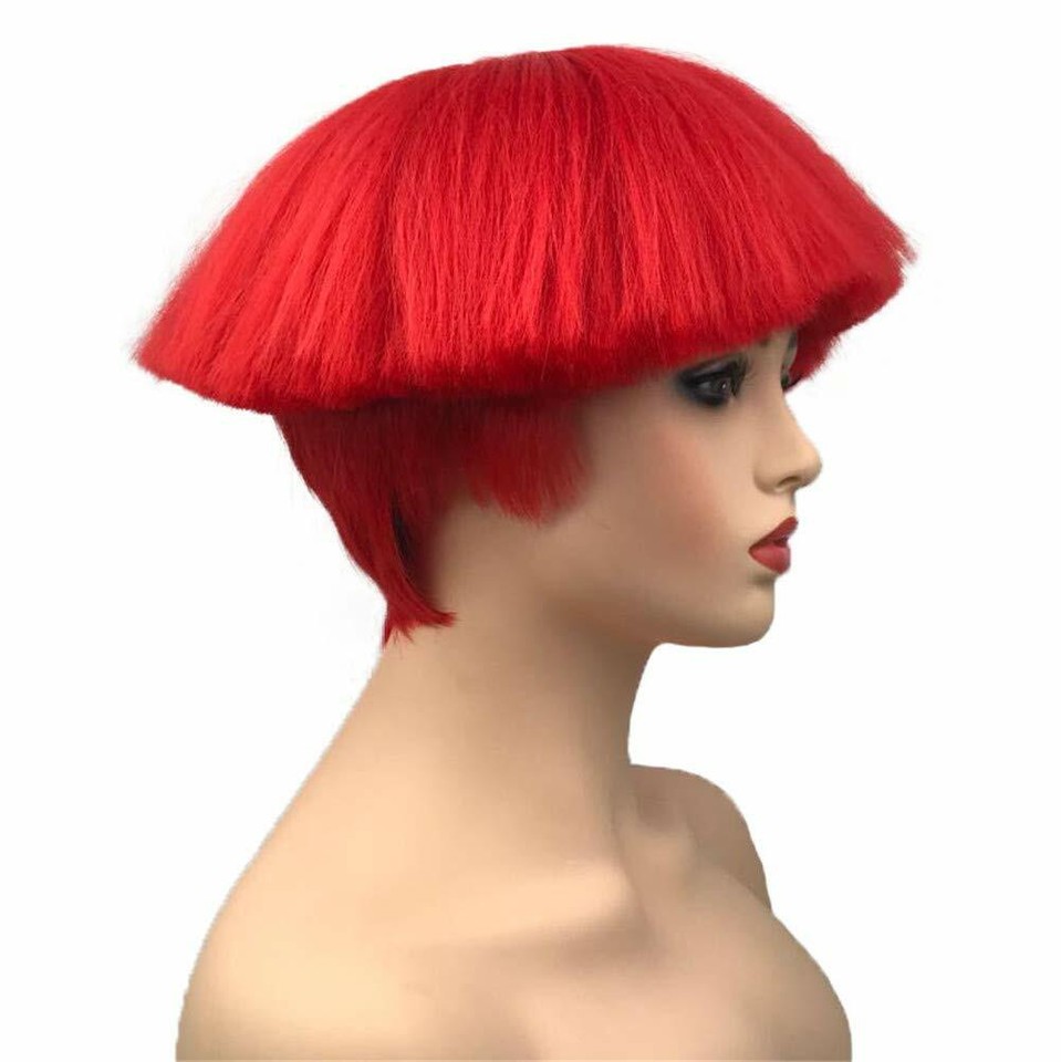 Women Men Fashion Wigs Black Bob Wigs Bowl cut Wigs Straight Full Bangs ...