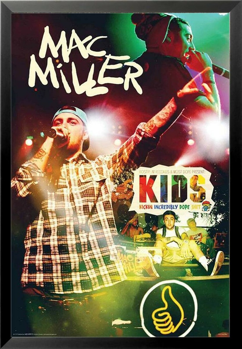 Dope Shit Art FRAMED Mac Miller KIDS Most Dope 36x24 Music Art Print