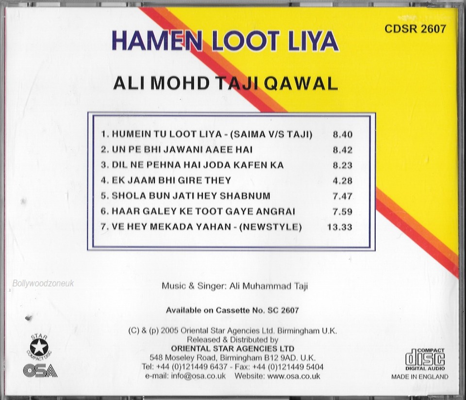 ALI MOHD TAJI- HAMEN LOOT LIYA - BRAND NEW OSA CD | eBay