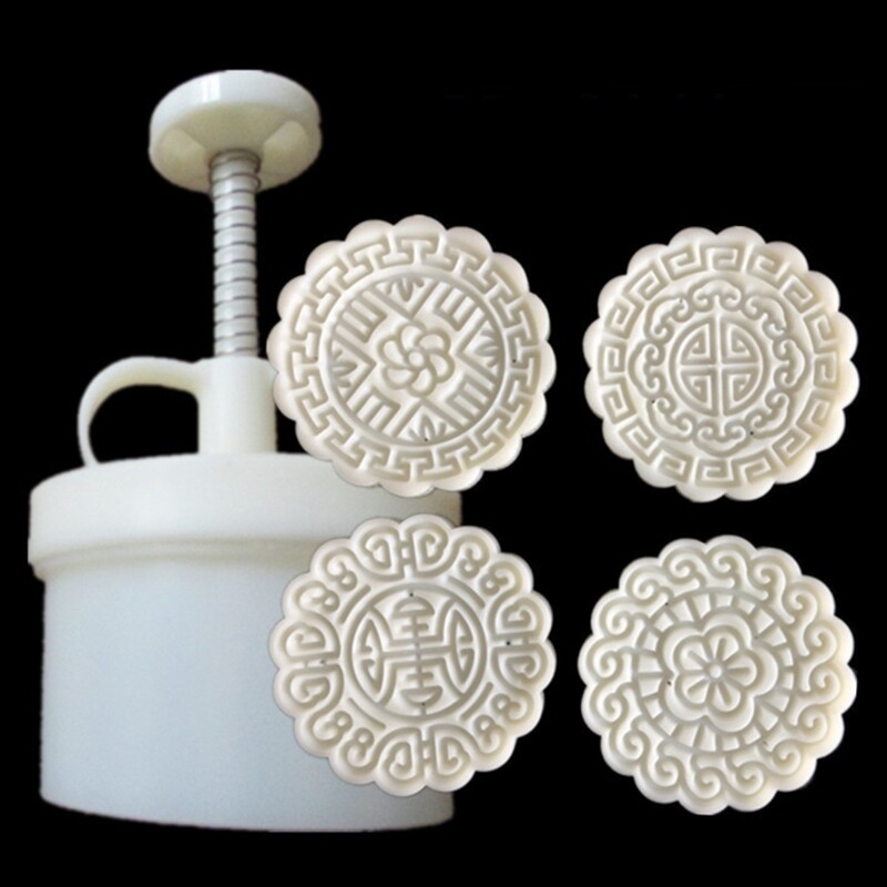 Hand Pressure Pattern Fondant Mooncake Press Cookie Cutters Baking Tool ...