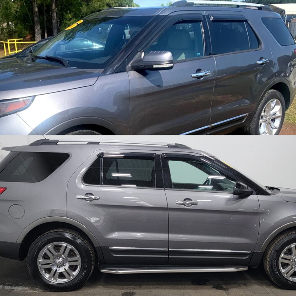 Fit 2011-2019 Ford Explorer Window Visors Sun Vent Shade Rain Guard ...