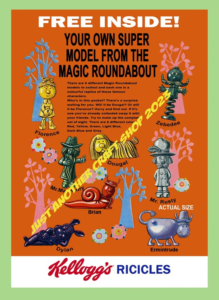 Kellogg's Magic Roundabout Cereal Toys Framed Poster Ricicles Advert ...