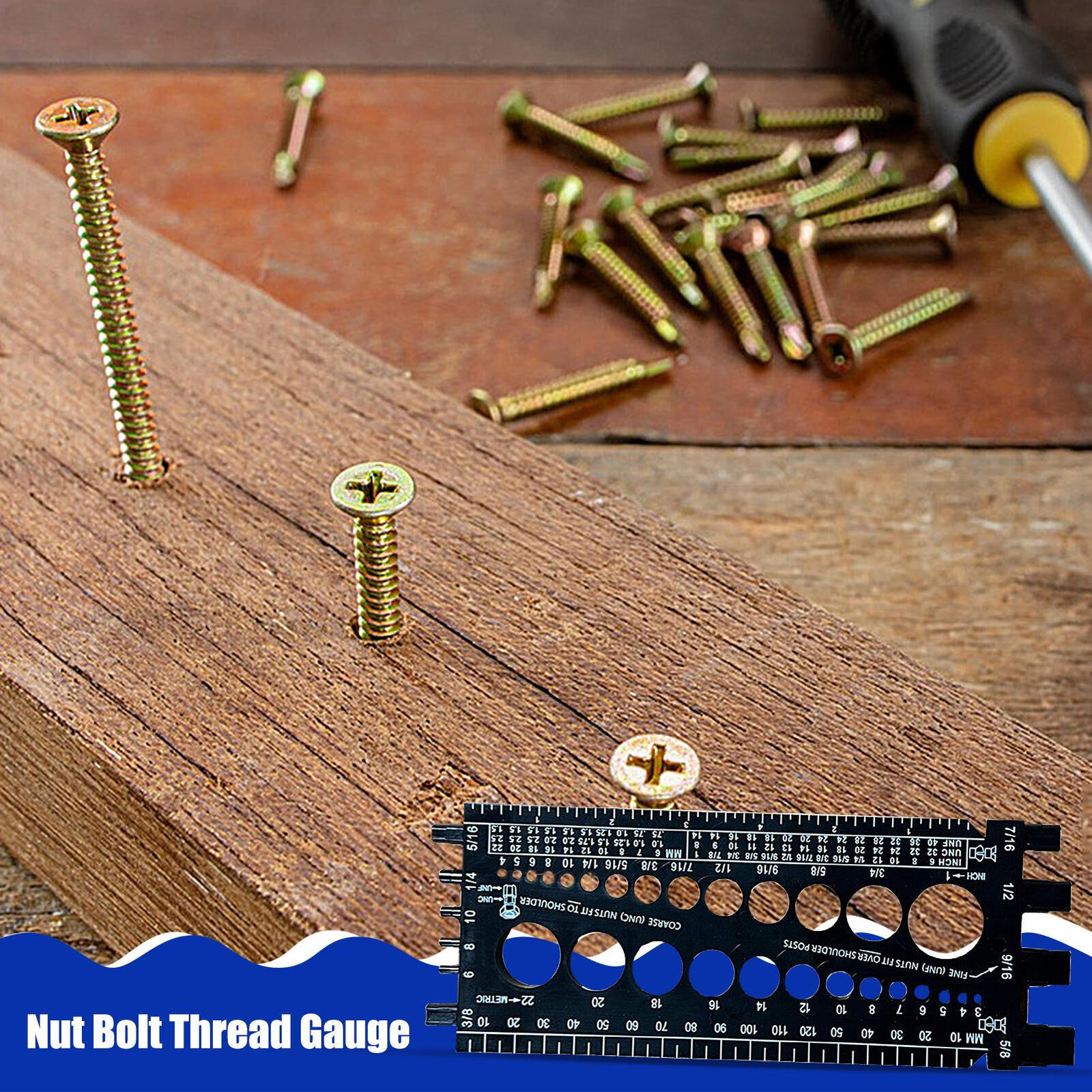 Screw Bolt Nut Thread Measure Gauge Size Checker Inch Standard Metric ...