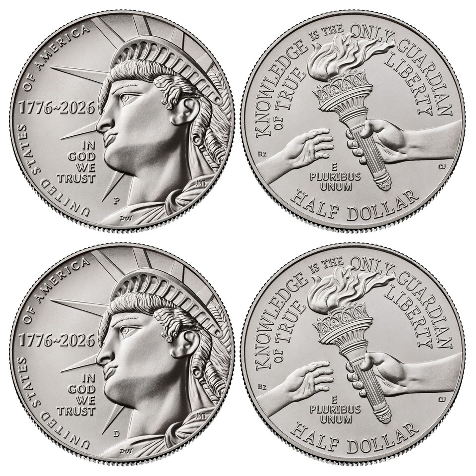 America 250 ENDURING LIBERTY HALF DOLLAR 1776-2026 Uncirculated Rolls P ...