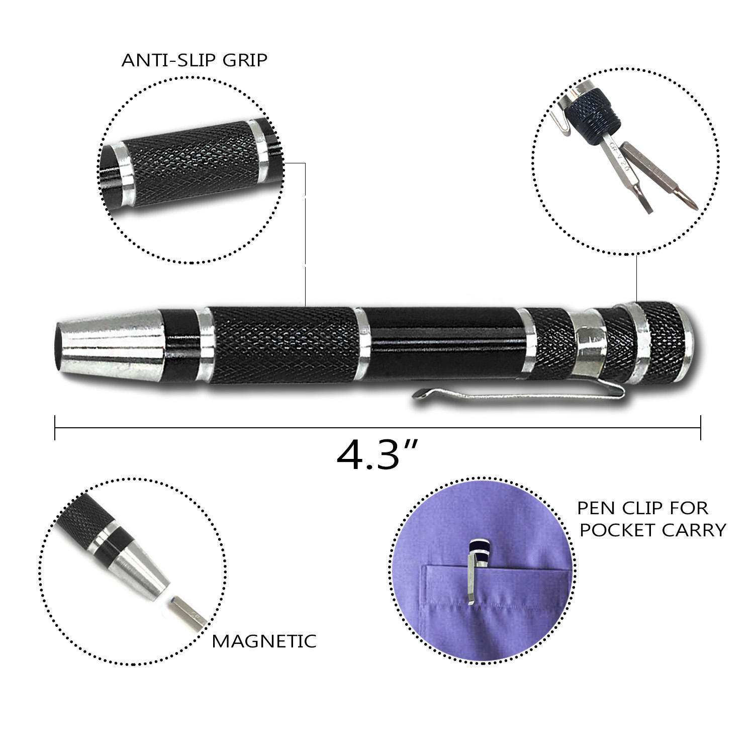 KUMA 13-Piece Multi-function Pocket Precision Screwdriver Tool Set Kit ...