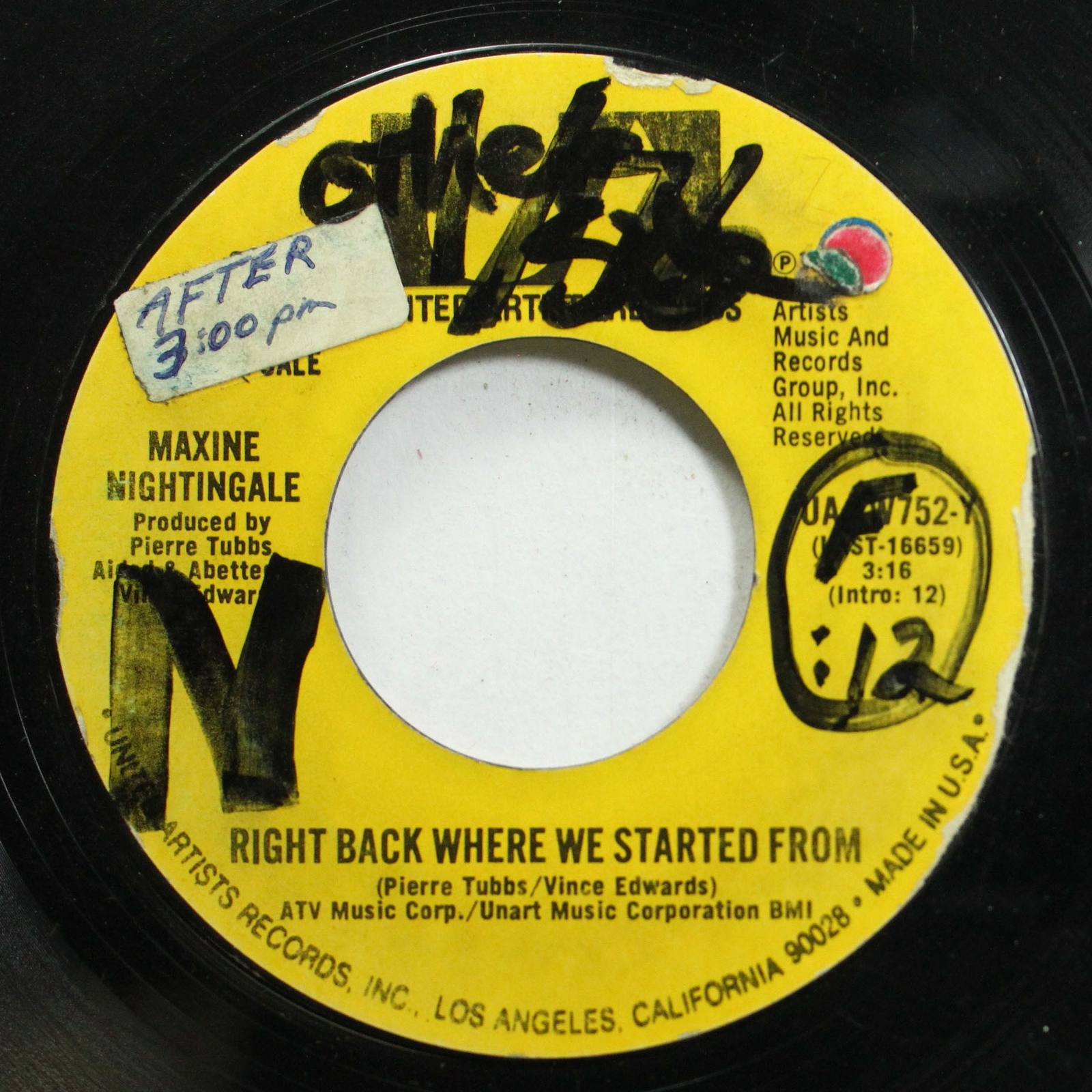 Soul Promo 45 Pierre Tubbs - Right Back Where We Started From / Oldie ...