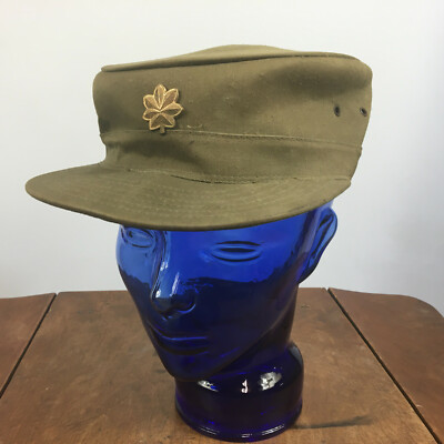 Vintage 50s Korea Ridgeway Hat Cap Fidel Castro Green Army Military ...