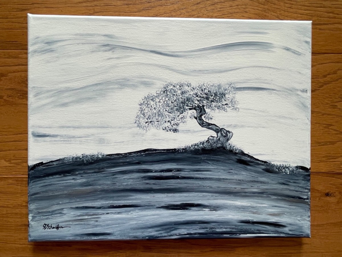 Single Tree Painting On Canvas