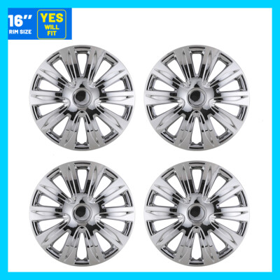 16" Hubcaps Wheel Covers Snap On Chrome Hub Caps fit R16 Tire & Steel ...