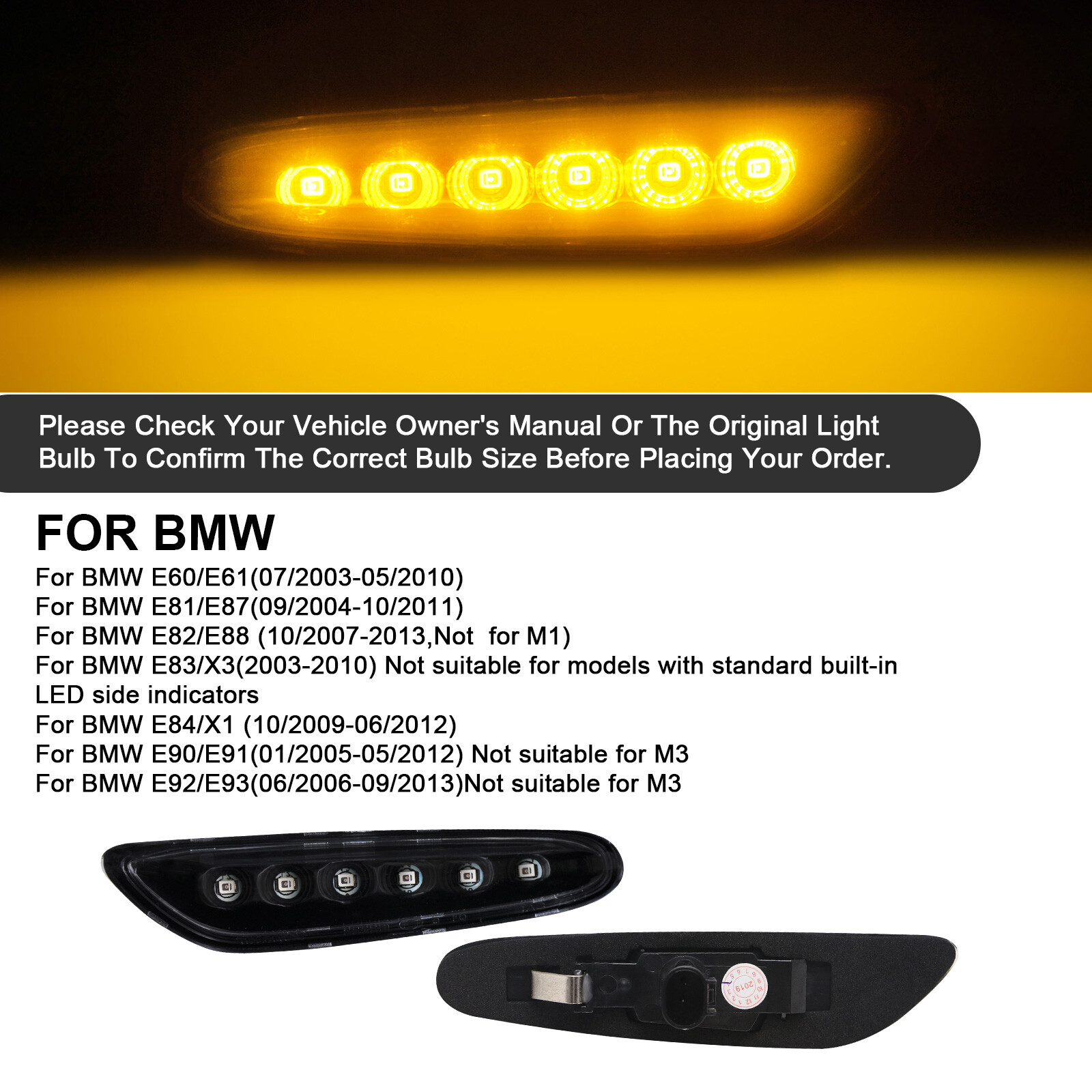 LED Seitenblinker Blinker Für BMW 3er E60 E61 E82 E88 E90 E91 E92 E93 | SCHWARZ | eBay.de