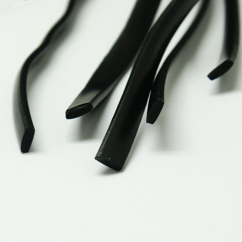 10 Strands Black Synthetic Flat Solid Rubber Beading Cord Craft 6x2mm ...