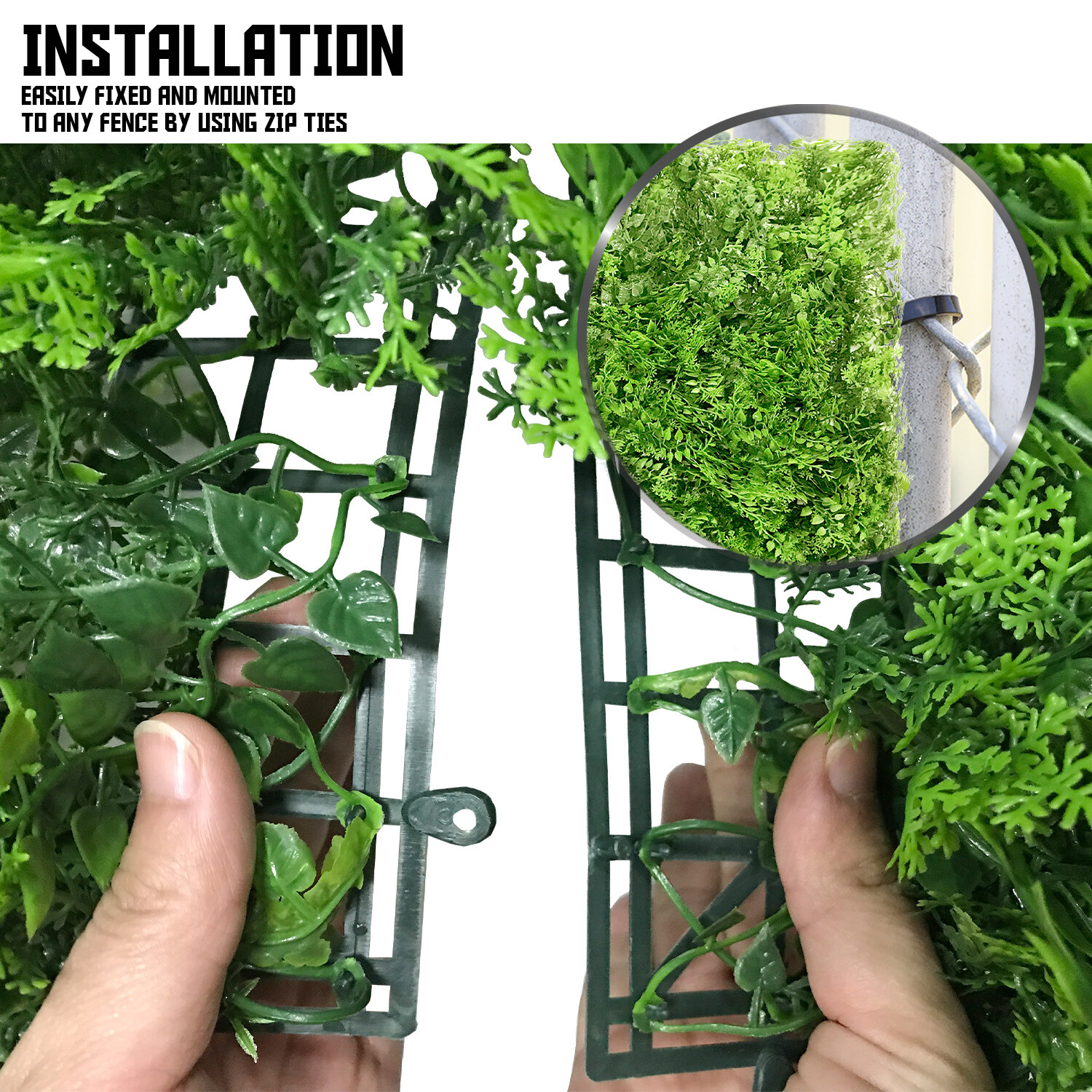 20"x20" Artificial Faux Fern Leave Fence Screen Greenery Wall Decor ...