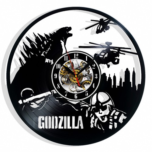 Godzilla Vinyl Wall Clock Gift Christmas Birthday Holiday Art Home ...
