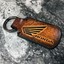 Handmade leather keychain with Honda Wing logo in Brown. 1EA | eBay