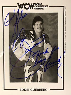 Hand SIGNED 1996 Eddie Guerrero 8x10 Original WCW Promo Photo -GREAT ...