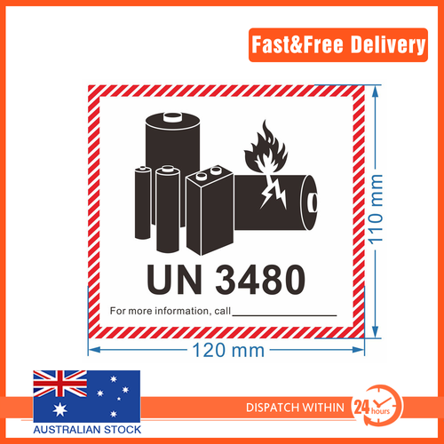 30Pcs Lithium Battery UN3480 Shipping Labels sticker 12*11cm Handling ...