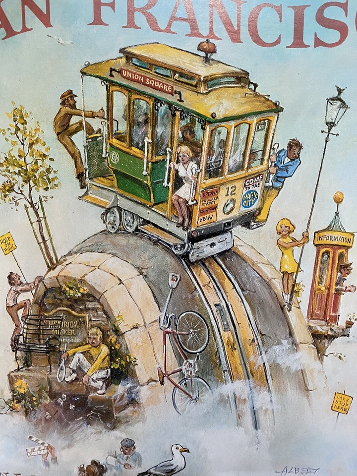 SIGNED Vintage Print San Francisco Top of the World Albert Tolf Litho ...