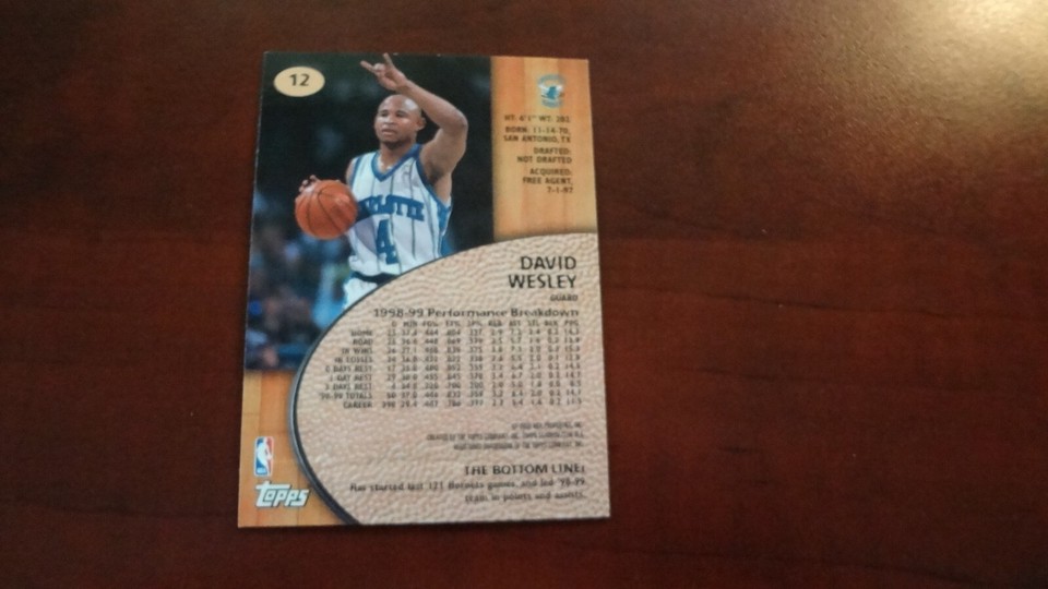 1999-00 TOPPS STADIUM CLUB # 12 DAVID WESLEY BASKETBALL CARD | eBay