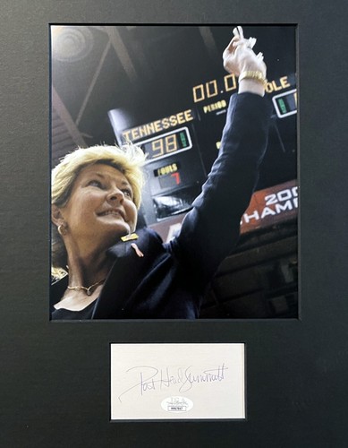 Pat Summitt 1,098 wins JSA COA SIGNED CUT Tennessee Lady Vols HOF ...