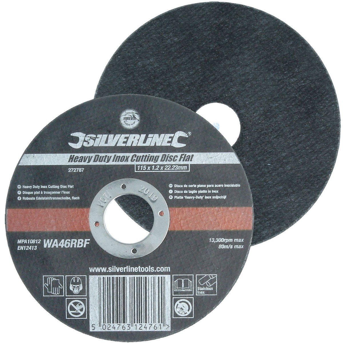 10x Heavy Duty INOX Slitting Disc 115mm/4.5" MPA Approved Flat Angle ...