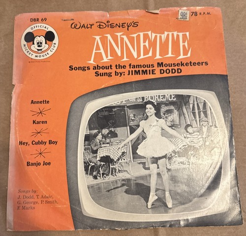 Walt Disney Picture Sleeve 78 RPM Annette & Jimmie Dodd - Mouseketeers ...