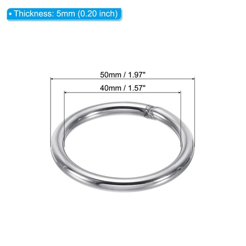40mm Metal O Rings, 20 Pack 304 Stainless Steel Round Rings for ...