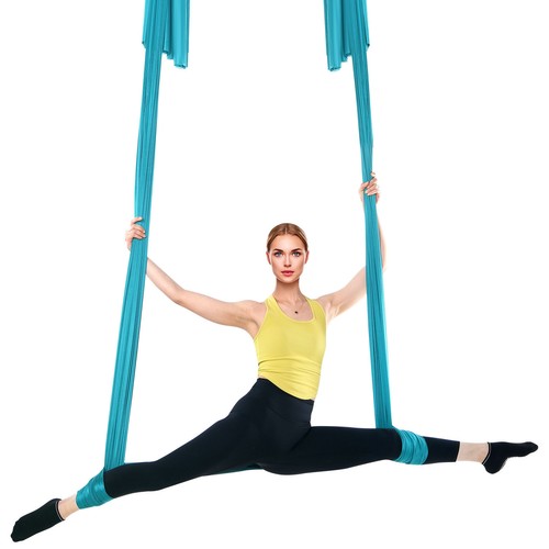 VEVOR Aerial Silk Yoga Swing Set 11 Yards Hammock Trapeze Inversion Fly ...