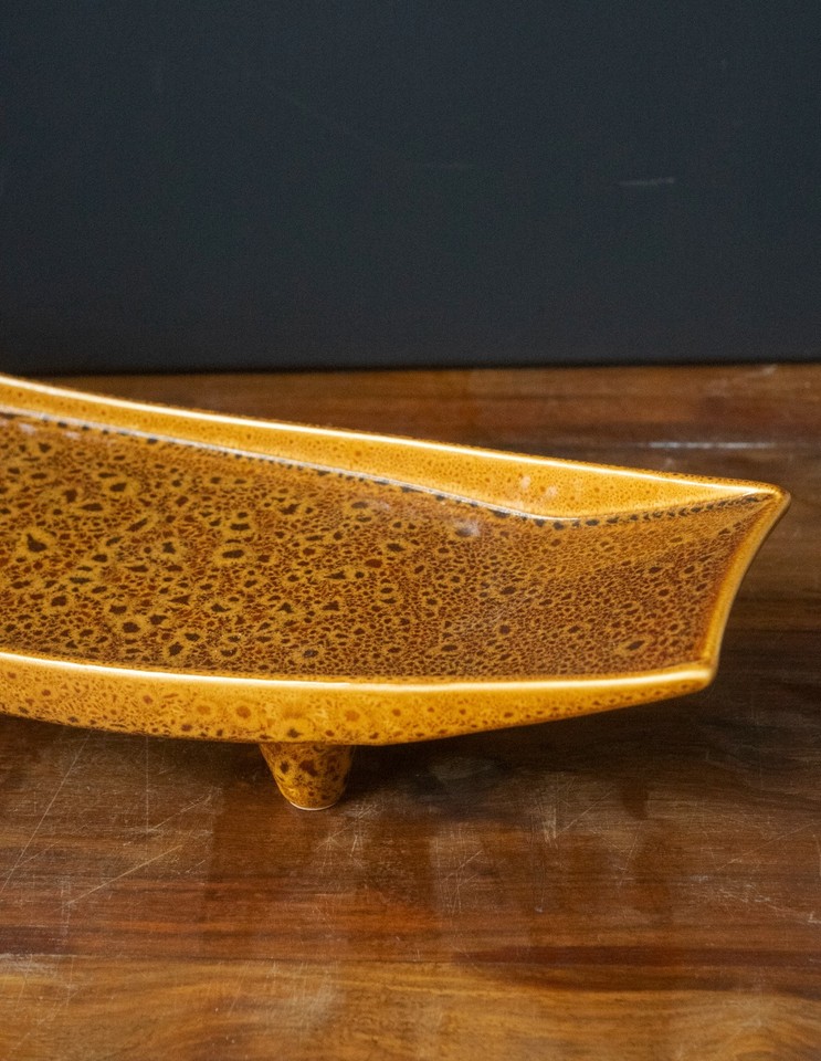 Vintage Partylite Speckled Rust & Brown Ceramic Footed Pillar Candle ...