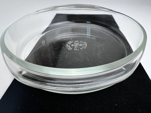 Pyrex 221 8-1/4 Inch Pie Plate Baking Dish Clear Glass Tab Handles Made ...