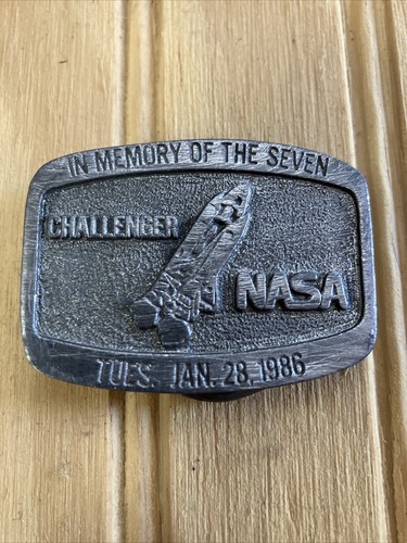 Vintage 1986 NASA Space Shuttle Challenger Memorial Belt Buckle | eBay UK