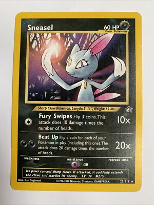 SNEASEL 25/111 Non Holo Rare Neo Genesis Pokemon Card | eBay