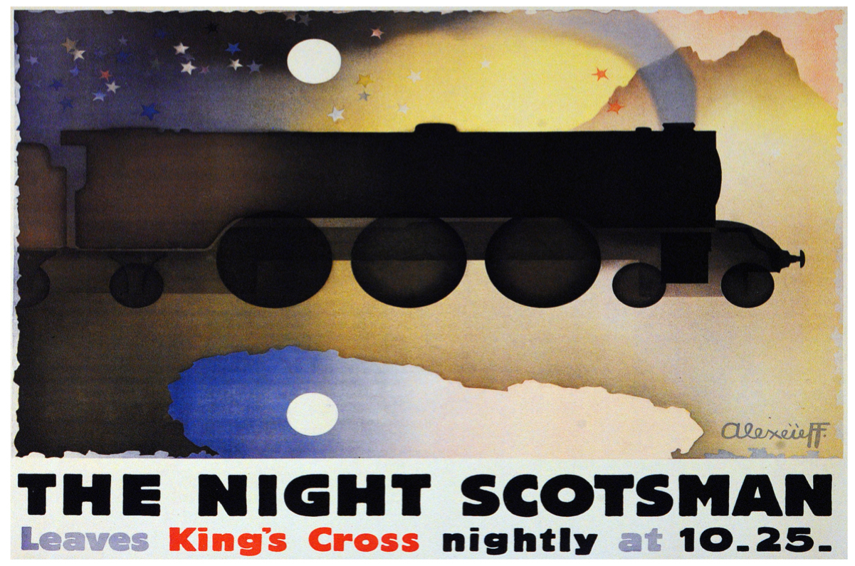 Vintage Poster.Night Train to Scotland.Room Decor.Bedroom Interior ...