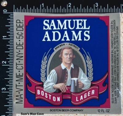 Samuel Adams Boston Lager Label brewed in Pittsburgh | eBay