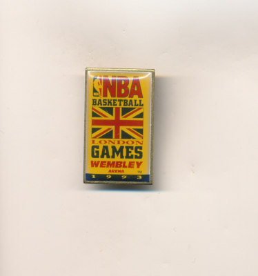 1993 Wembley Stadium 1st Pre-Season Game in England NBA Basketball Pin ...