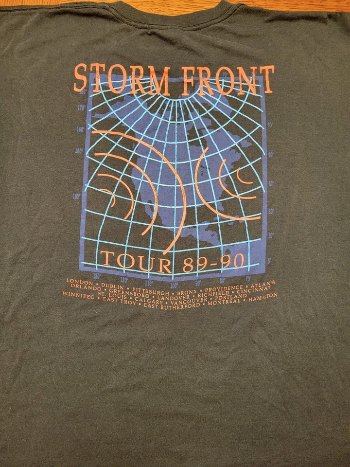 Vintage 1989-1990 Billy Joel Storm Front Tour Tee Shirt Black Size XL ...
