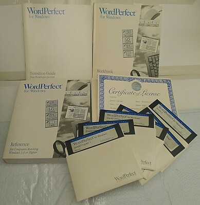 Wordperfect for DOS 5.1 Original Box +Books & 5.25" Floppy Disks 1991 ...