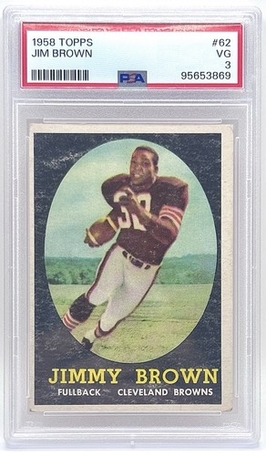 1958 Topps #62 Jim Brown Rookie Card PSA 3 VG | eBay