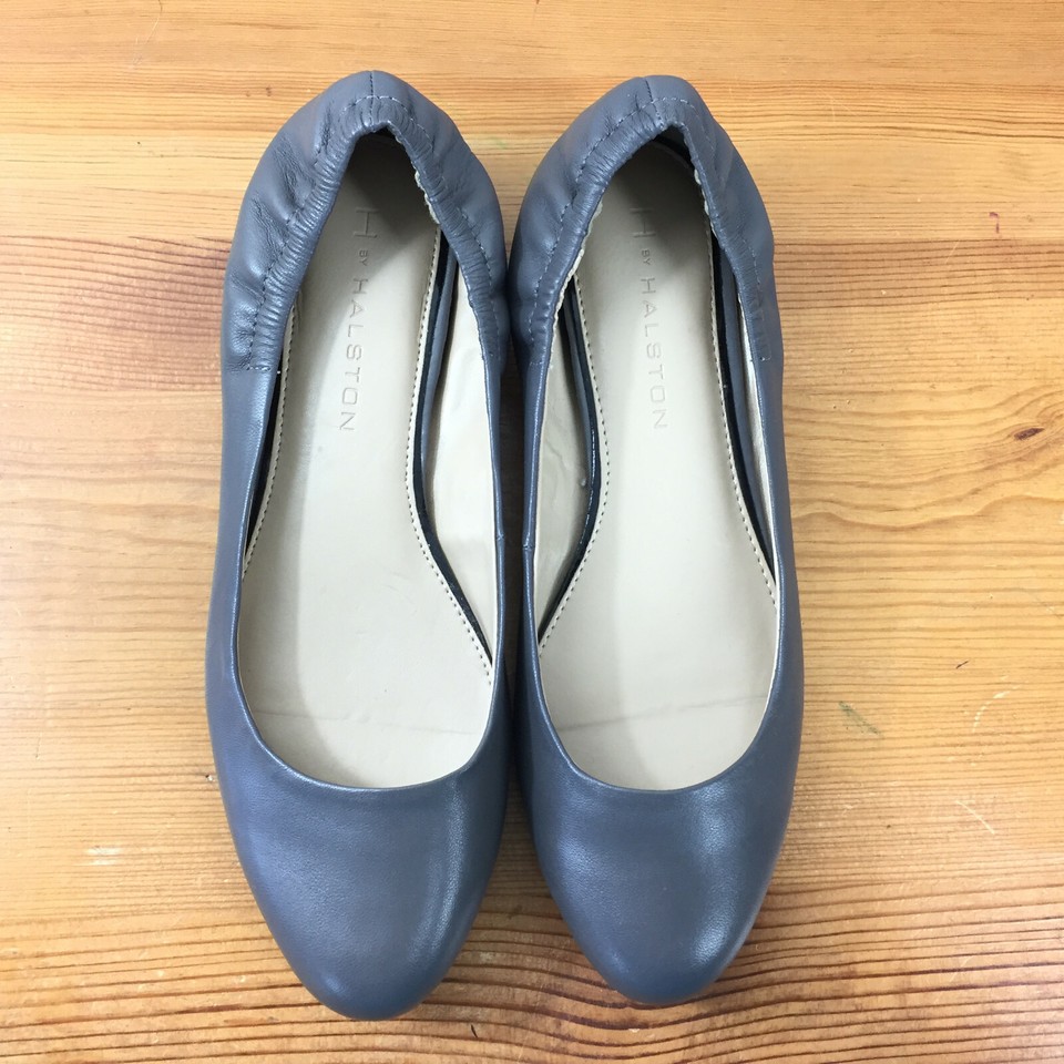 Halston 6 Stephanie Gray Ballet Flats Scrunch Euc Career Casual Comfort ...