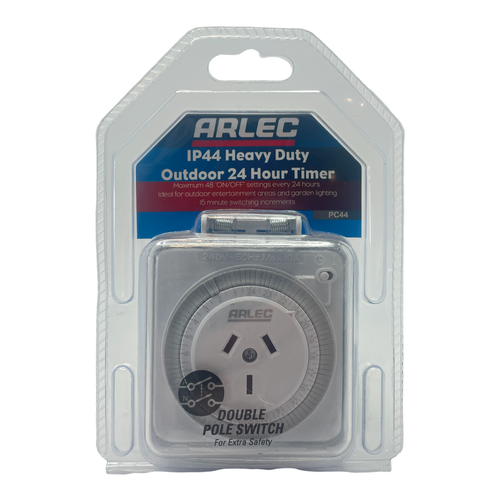 Arlec Heavy Duty Outdoor 24 Timer IP44 M40 Switch Pumps Pool Spa ...