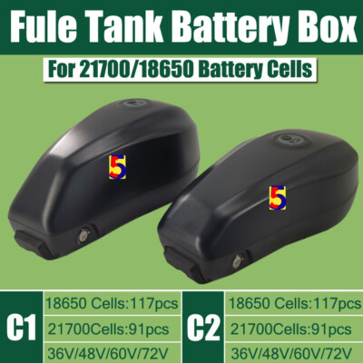 Ebike Fule Tank Battery Box Empty Battery Case 36V/48V/60V/72V 21700/ ...