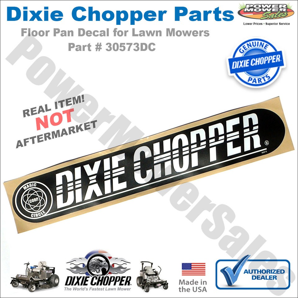 Dixie Chopper Floor Pan Decal for 5018 Magnum & Other Lawn Mowers ...