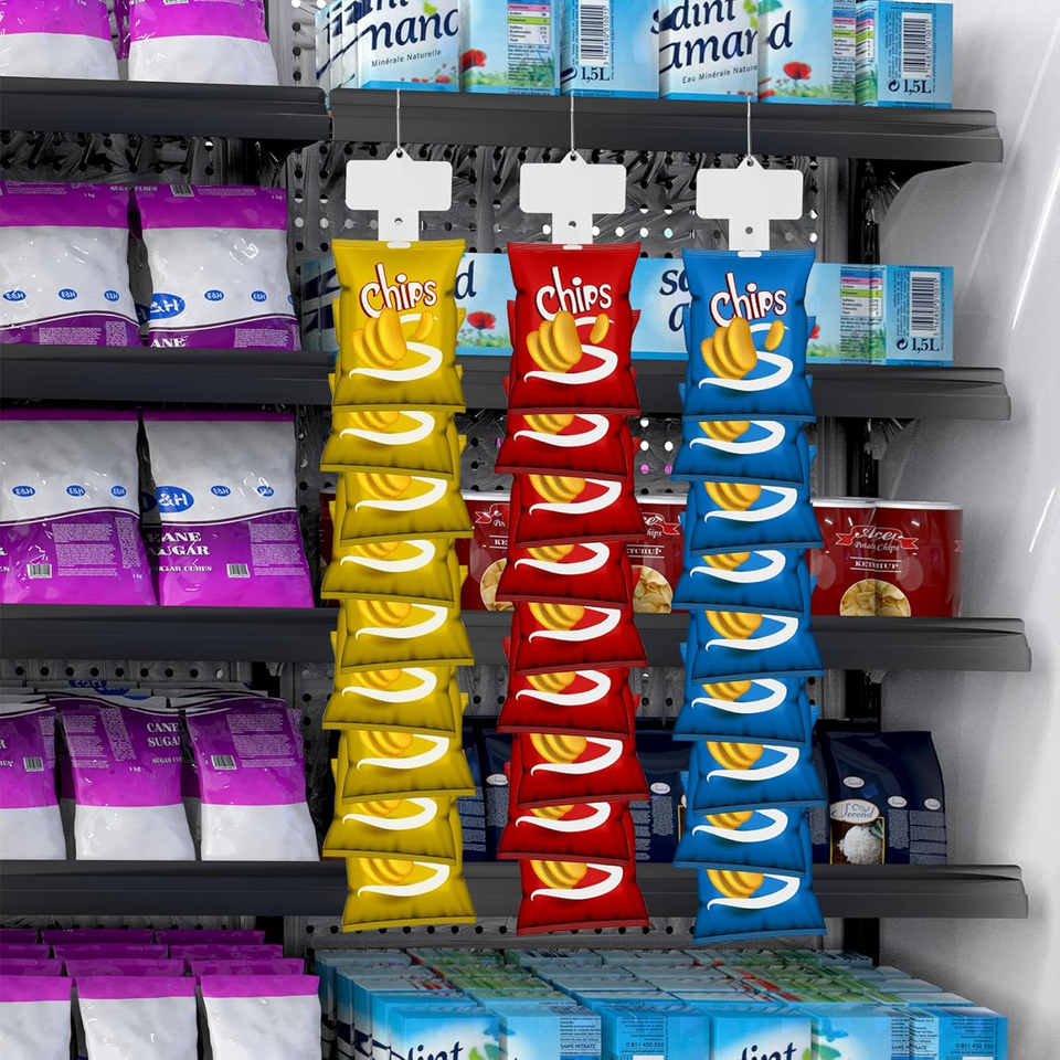 12 Pack Station Hanging Merchandise Strips with S Hooks 12 Stations ...