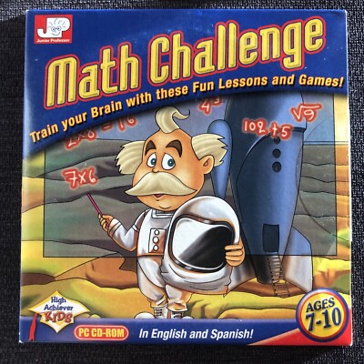 Junior Professor High Achiever Kids Math Challenge Pc Cd Rom Ages 7-10 ...