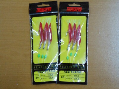 Red Flash Shrimp 3 Hook Flasher Rigs (2) Hook Size 2/0 | eBay UK