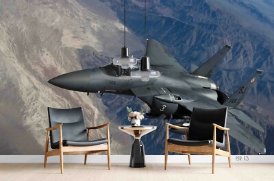 3D Mountain warcraft Airplane Self-adhesive Removable Wallpaper Murals ...
