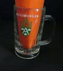 Vintage AUGSBURGER Glass 5 1/2" Tall Beer STEIN Mug German Prost Bier ...