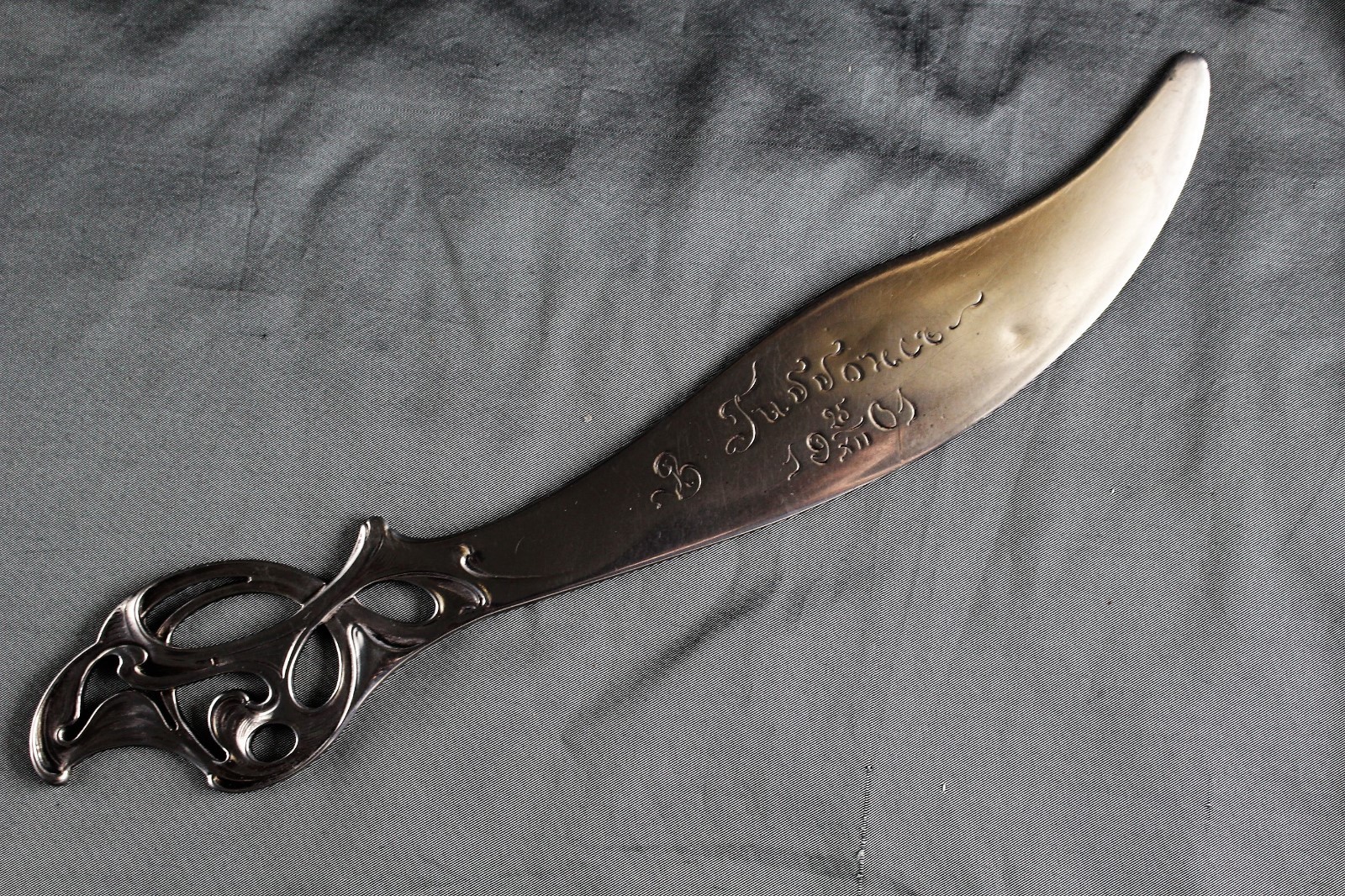 Russian Czarist Silver Art Nouveau Scimitar Shaped Paper Knife Dated 12 ...