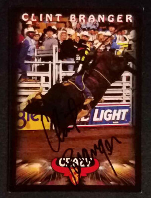 1998 White Knuckle Crazy 8 PBR #13 Clint Branger Auto Rodeo (HOF) NM ...